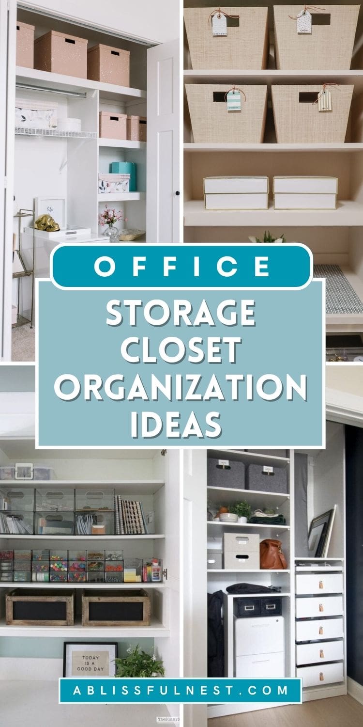 Office Storage Closet Organization Ideas | A Blissful Nest