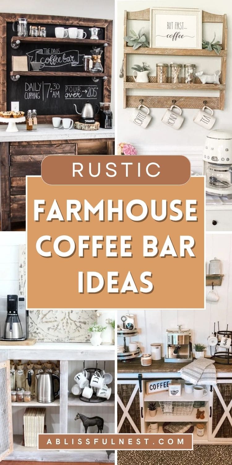 Rustic Farmhouse Coffee Bar Ideas | A Blissful Nest