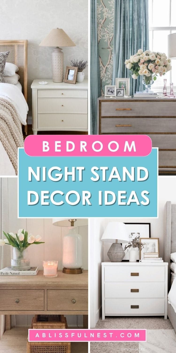 Bedroom Night Stand Decor Ideas | A Blissful Nest
