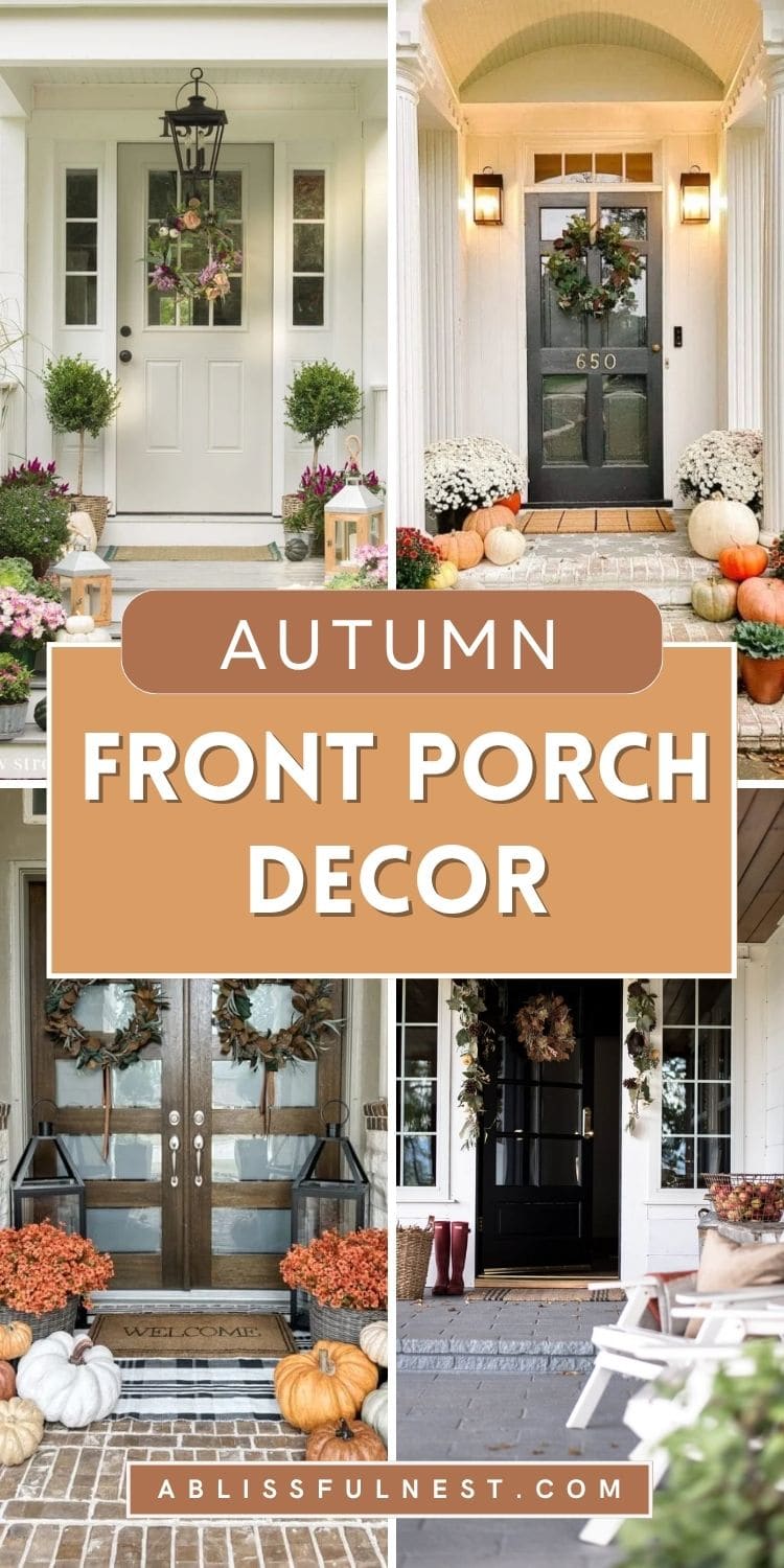 Autumn Front Porch Decor | A Blissful Nest