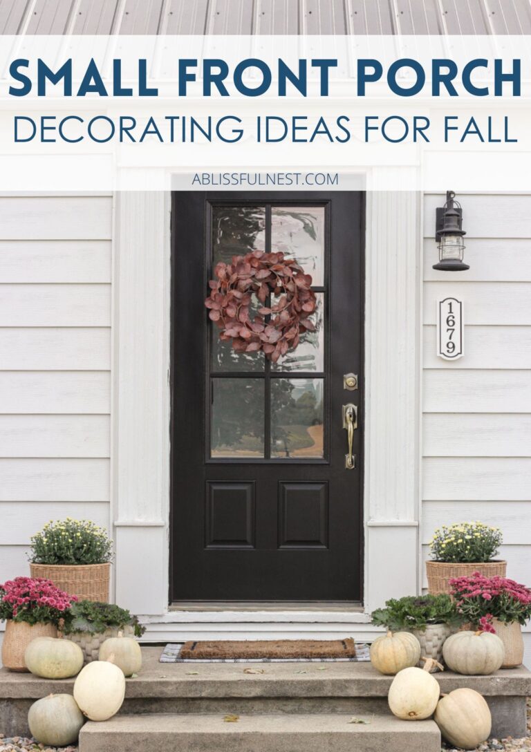 Small Front Porch Decorating Ideas For Fall | A Blissful Nest