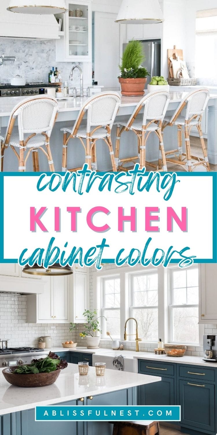 Contrasting Kitchen Cabinet Colors | A Blissful Nest
