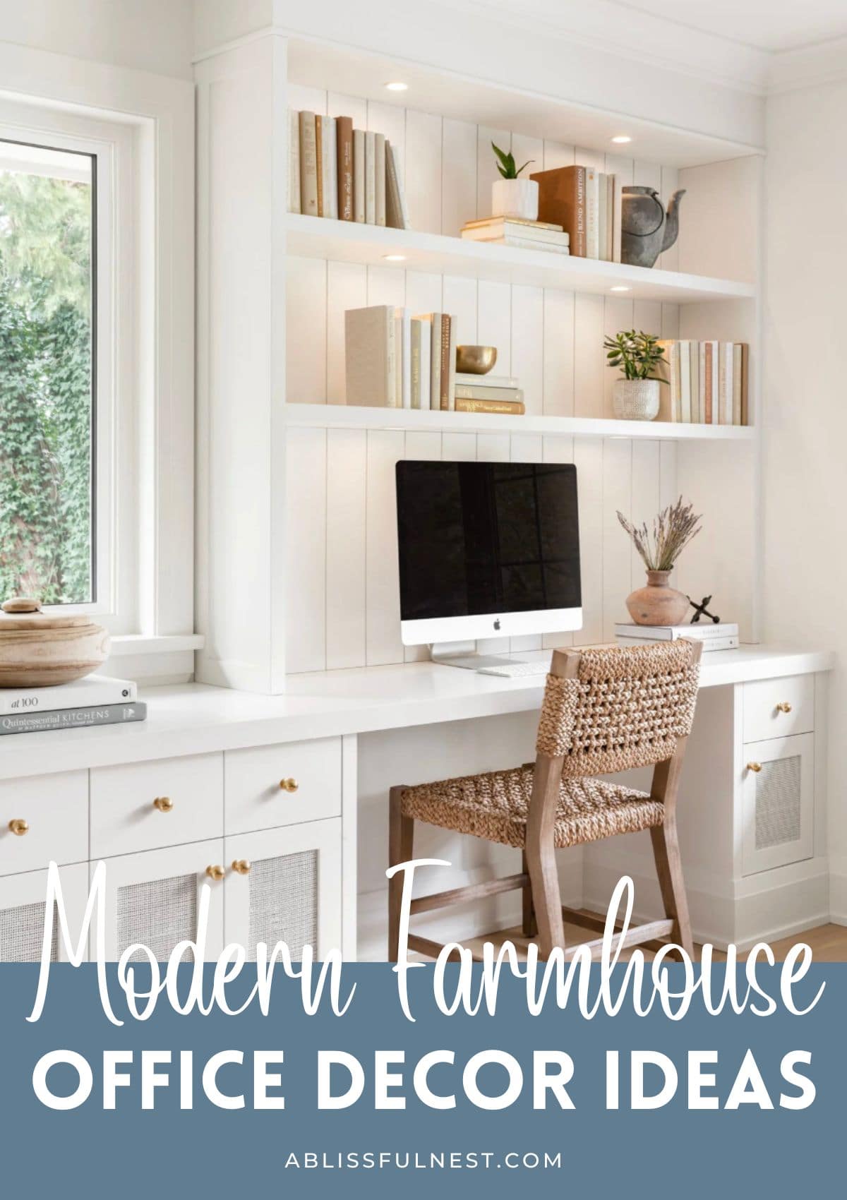 Modern Farmhouse Office Decor Ideas | A Blissful Nest