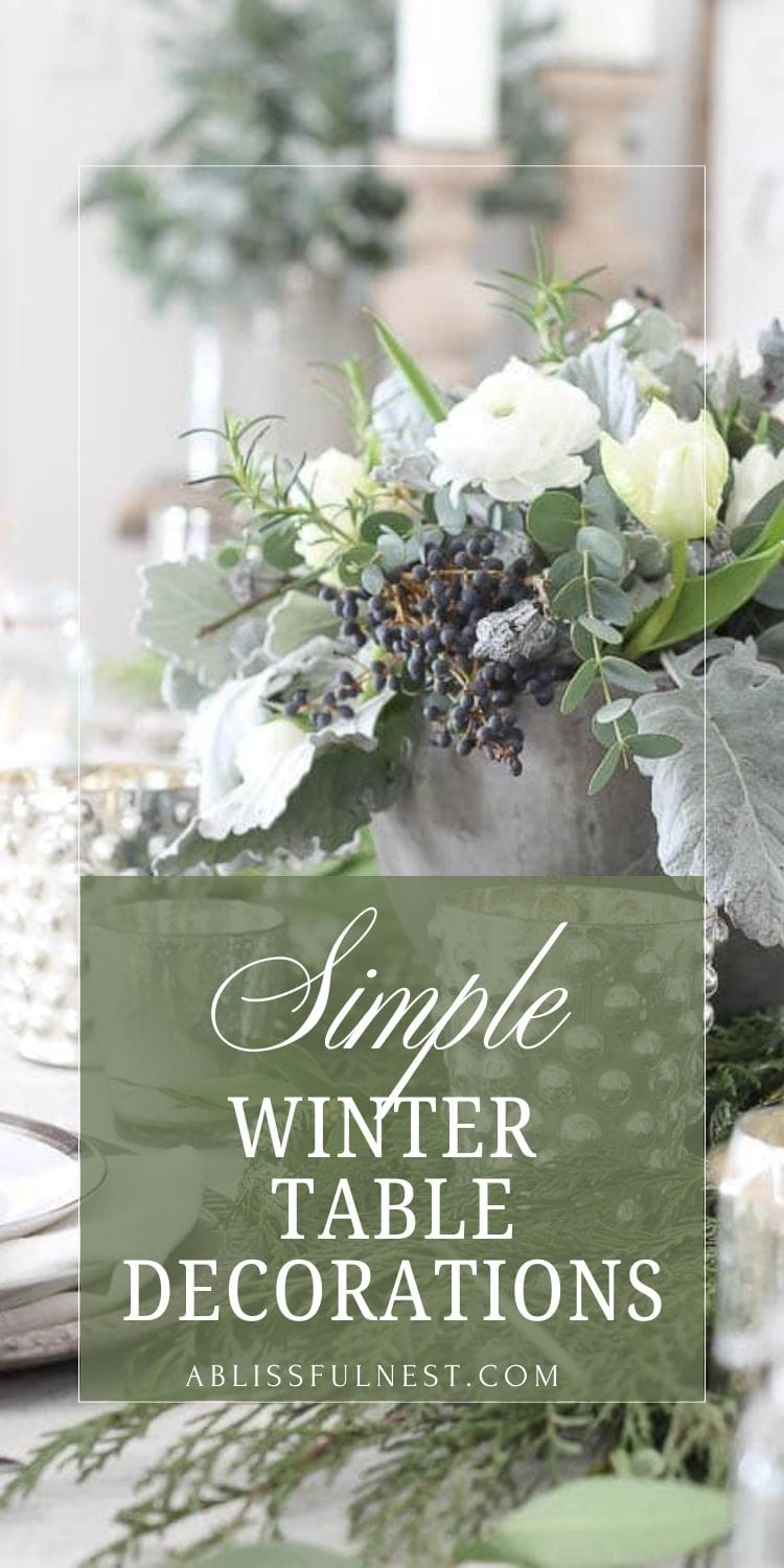 Simple Winter Table Decorations | A Blissful Nest