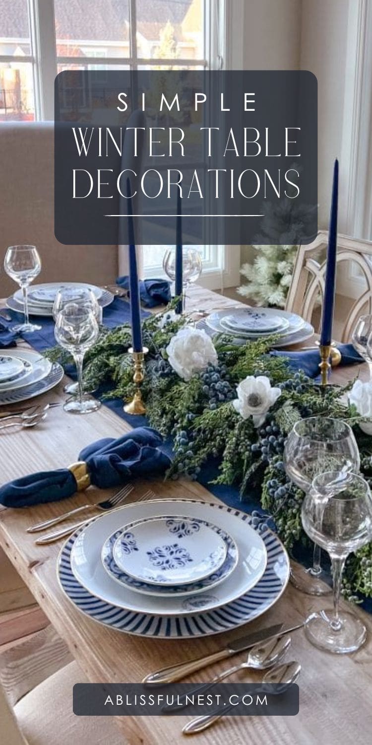 Simple Winter Table Decorations | A Blissful Nest