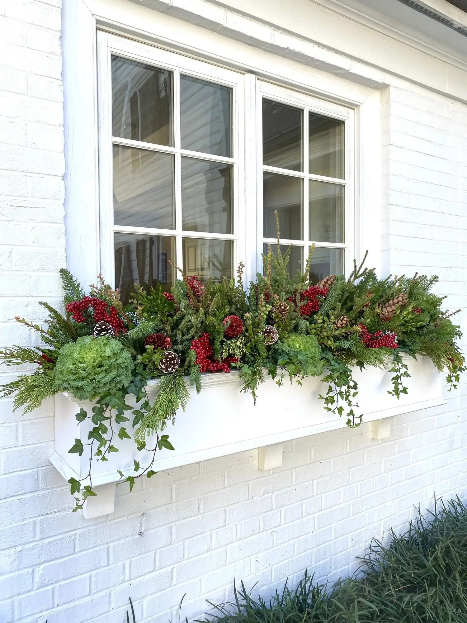 How To Decorate Window Boxes For Winter | A Blissful Nest