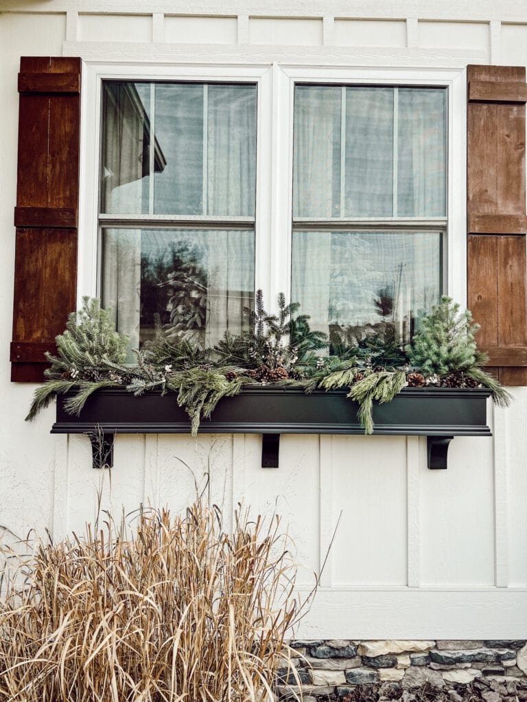 How To Decorate Window Boxes For Winter | A Blissful Nest