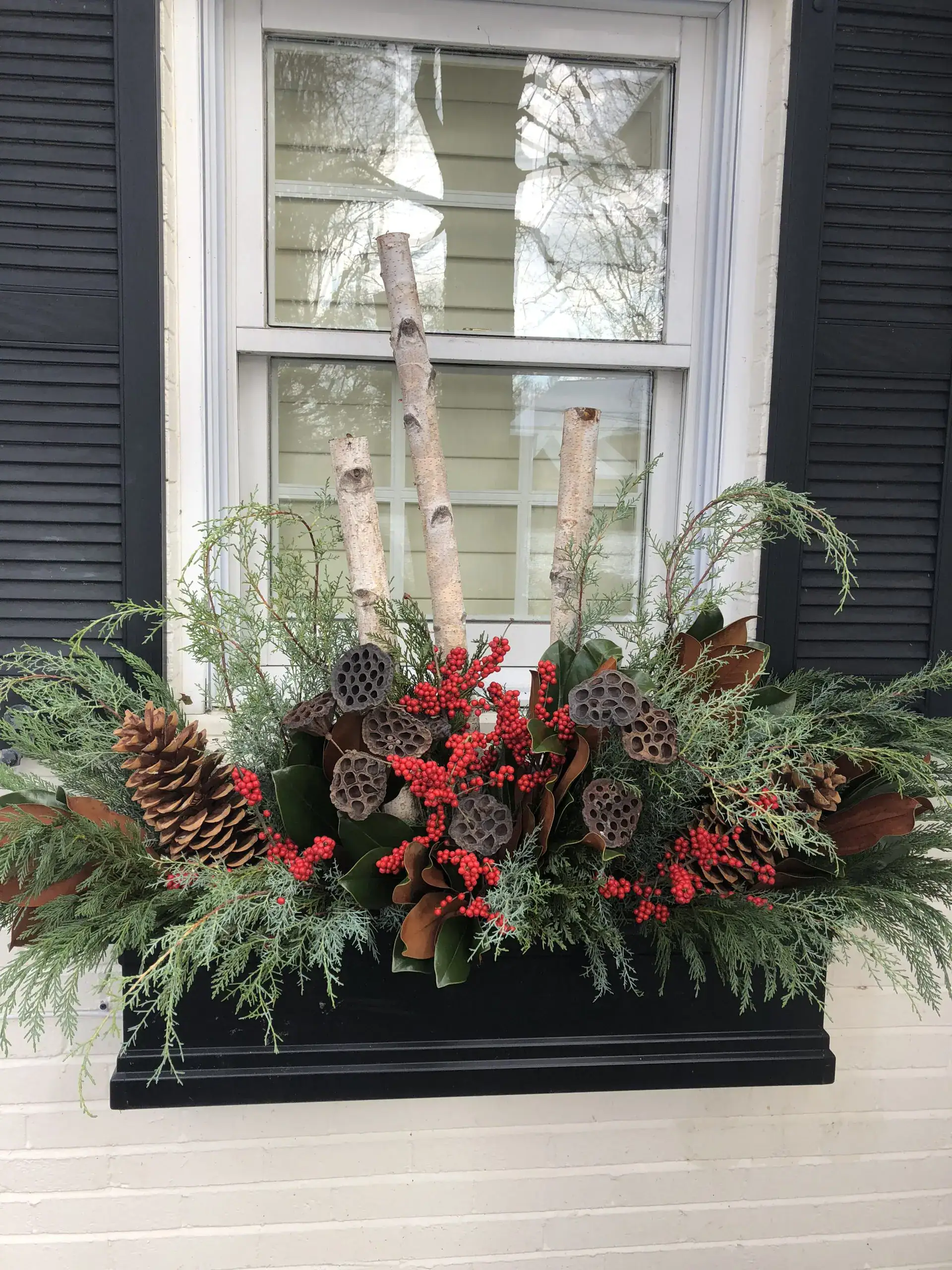 How To Decorate Window Boxes For Winter | A Blissful Nest